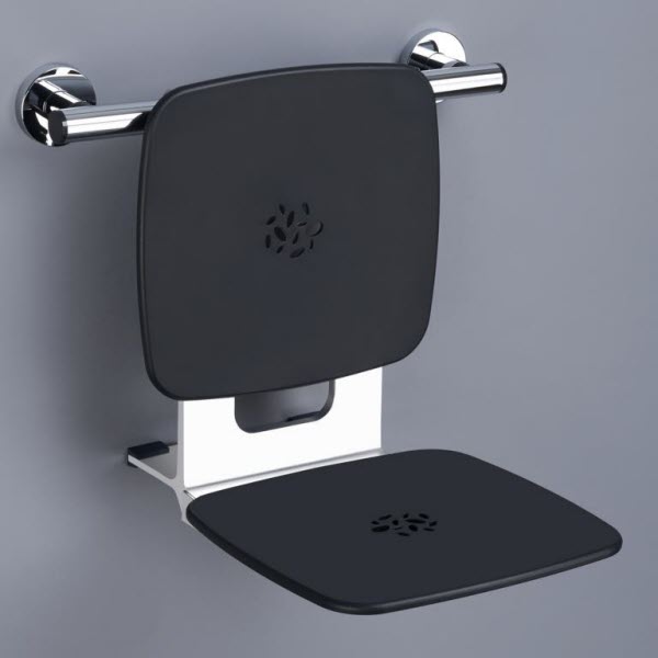 Duschklappsitz zum Einhängen S300 grau chrom