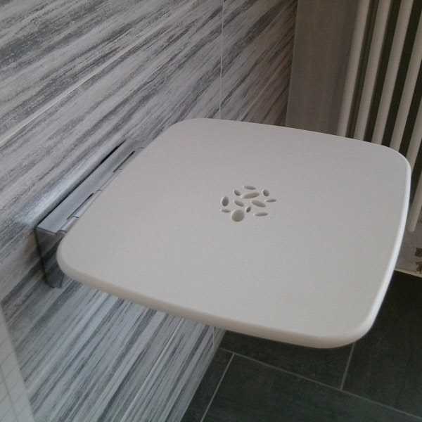 Duschklappsitz S300 extraflach weiss chrom